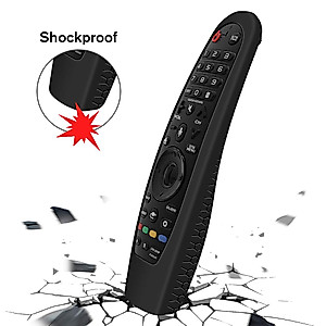 Silicone Protective Case for LG AN-MR20GA / AN-MR19BA / AN-MR18BA / AN-MR650A / AN-MR600 Remote Control [Anti-Lost] Anti Slip LG Magic Remote AKB75855501 Cover Skin Sleeve Protector (Black)