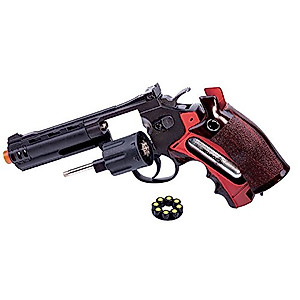 Game Face ACG357 CO2-Powered GF600 Semi-Auto 8-Shot 357 Airsoft Revolver, Grey/Brown