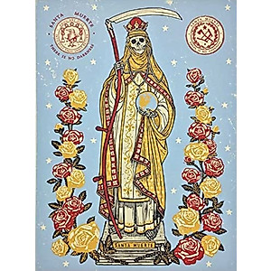 Holy Death (Santa Muerte) 7 Day Candle- Santisima Muerte Vela, Santisima Muerte - Holy Death Candle, Goth Decor, Candle, Green,red,yellow,blue,black