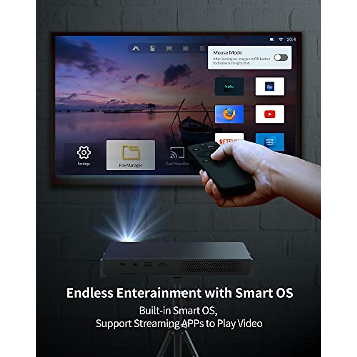 WEMAX Go Advanced Portable Smart Laser Projector, 1080p Mini Projector, 4K Support, Stream Netflix, Built-in Battery, Auto Keystone, Bluetooth 5.0, Perfect for Mobile Business, Outdoor Night Movies