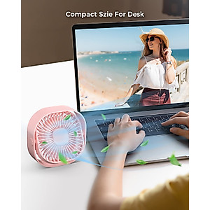 RJVW Small USB Desk Fan,3 Speeds Portable Table Fan, 4 inch Personal Mini Fan,Small Cooling Fan by USB Plug In, 360°Rotatable Desktop Fan for Home Office Bedroom Dorm Indoor Outdoor Summer Gift