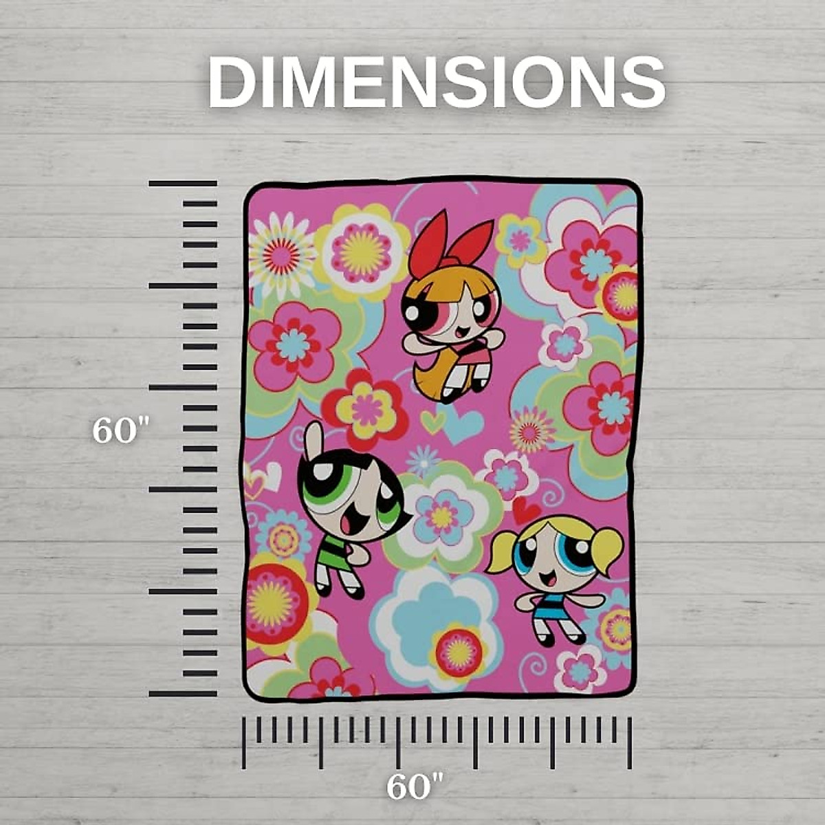 Franco Power Puff Girls Bedding Super Soft Micro Raschel Throw, 46 in x 60 in, (Official Licensed Power Puff Girls Product) Collectibles