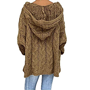 GDDXLM Womens Sweaters Hoodies Pullover V Neck Long Sleeves Tops Plus Size Shirt Chunky Cable Knit Sweater Solid Color Jumper Casual Loose Twist Knitting Sweatshirt Blouses Knitwear