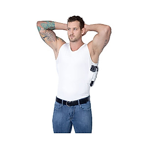 AC UNDERCOVER Concealed Carry Clothing Shirt Tank Top Concealment Gun Holster CCW Tactical (White, X-Large)