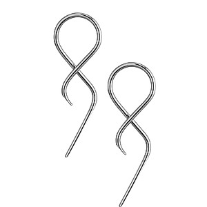 Forbidden Body Jewelry Surgical Steel Earrings Pair of Twisting Hanging Loop 14G Earrings