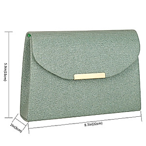 ZHANNI Women's Evening Bag Party Clutches Wedding Purses Cocktail Prom Handbags with Frosted Glittering(Green)