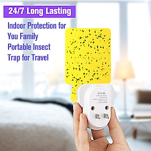 1 Pack Electronic Flying Insect Trap Plug in, Flea, Mosquito, Fly, Gnat, Moth, and Bug Killer Catcher, Fruit Flying Traps for Indoor and Office, Mosquito Trap with Night Light and 5 Sticky Boards