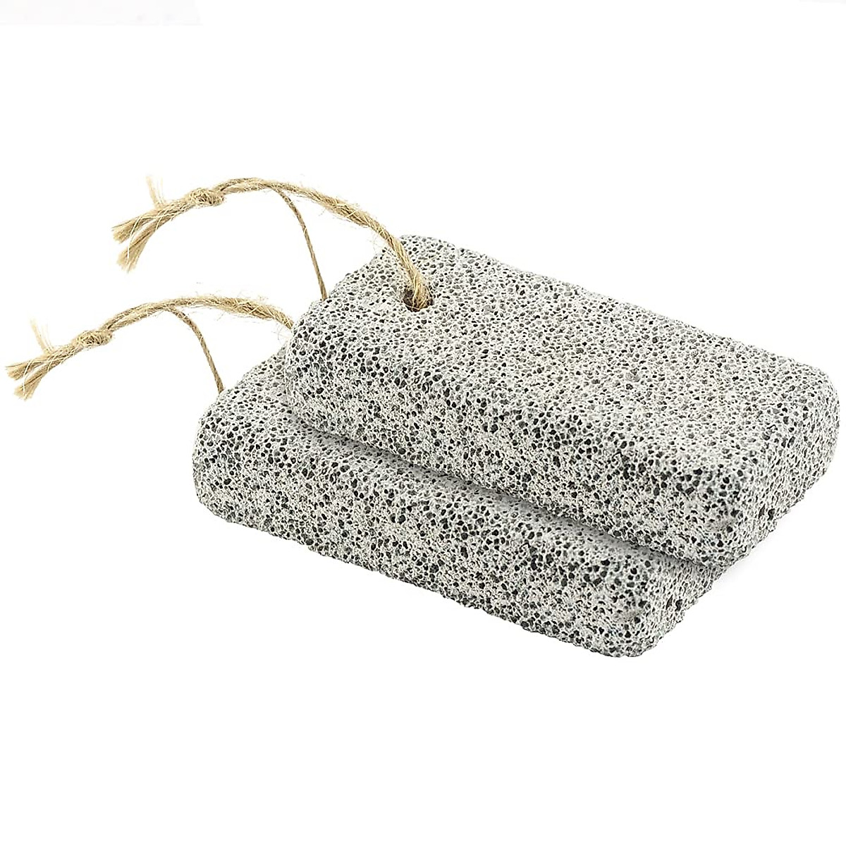 Pumice Stone - Callus Remover and Foot Stone Scrubber - Exfoliating Foot Stone Pumice Rock for Hard, Dry and Dead Skin on Heels, Body, Feet (Pack of 2) (White)