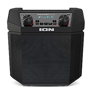 ION Audio Tailgater Plus - 50W Portable Outdoor Wireless Bluetooth Speaker with 50 Hour Battery, Microphone, Radio and USB Charging
