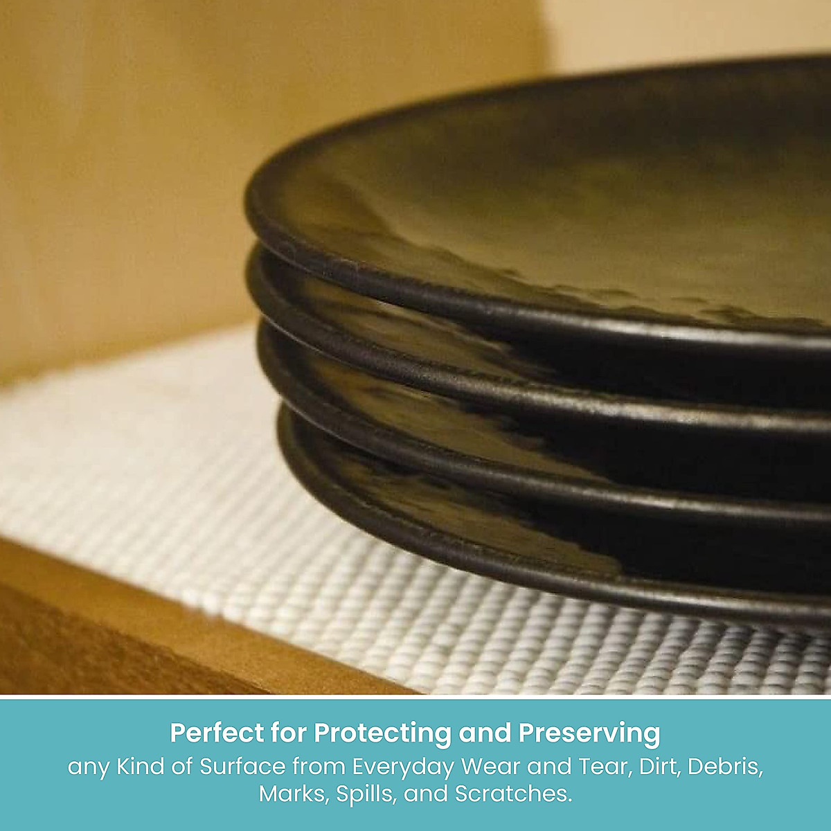 Con-Tact Brand Grip Premium Thick Non-Adhesive Shelf and Drawer Liner, 18" x 10', White