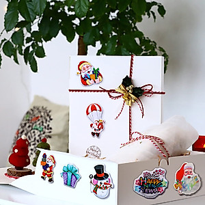 60 Sheets Christmas Stickers Christmas Craft Stickers Puffy Xmas Holiday 3D Stickers with Santa Claus,Christmas Tree,Snowman, Reindeer,Wreath for Christmas Party Favors Envelopes Cards Notebooks