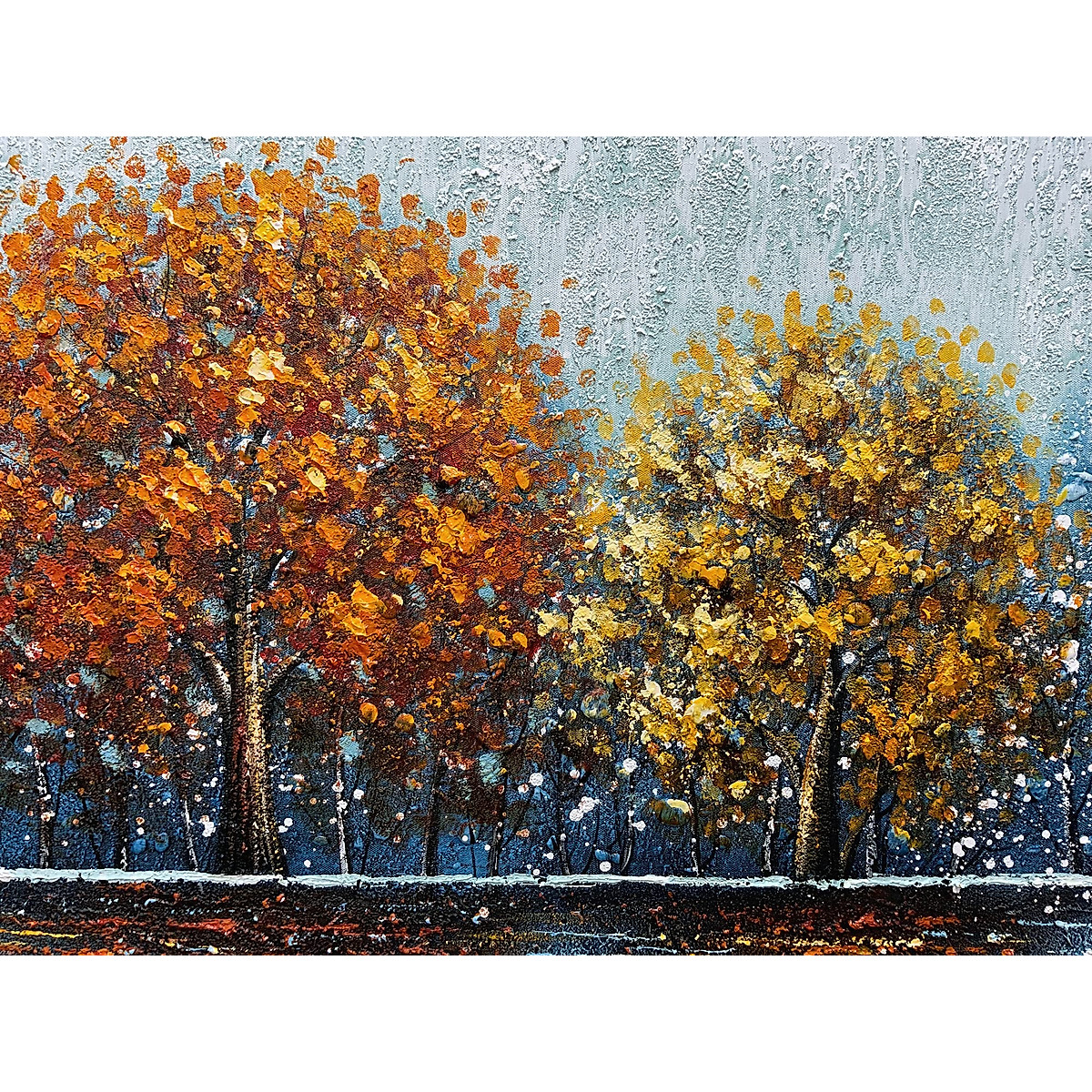 V-inspire Art,24x48 Inch Modern Abstract Hand-Painted Oil Painting Tree Art Wall Art For Living room Bedroom Canvas For Wall Decorations