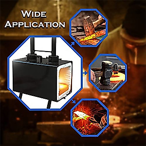 SIMOND STORE Portable Propane Double Burner Knife and Tool Making Farrier Forge - Rectangle Shape