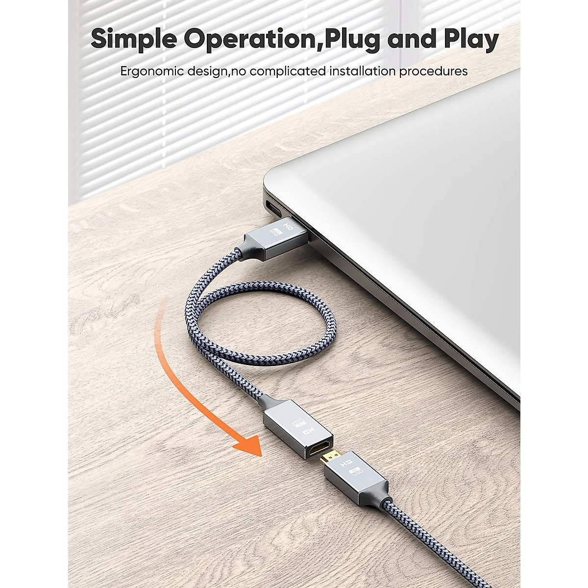 oldboytech HDMI Extension Cable 1FT, 4K HDMI Extender Male to Female Cable, Nylon Braided 2.0 hdmi Extender Cable Supports 3D, Full HD,2160p,Compatible with Roku Fire Stick,for PS4,for HDTV, Monitor