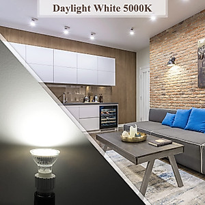 DiCUNO GU10 LED Light Bulbs, 6W 60W Halogen Replacement, Bright Daylight White 5000K, 700LM, Full Glass Cover 120 Degree Beam Angle 120V MR16 GU10 LED Non-dimmable, Spotlight Track Lighting, 6-Pack