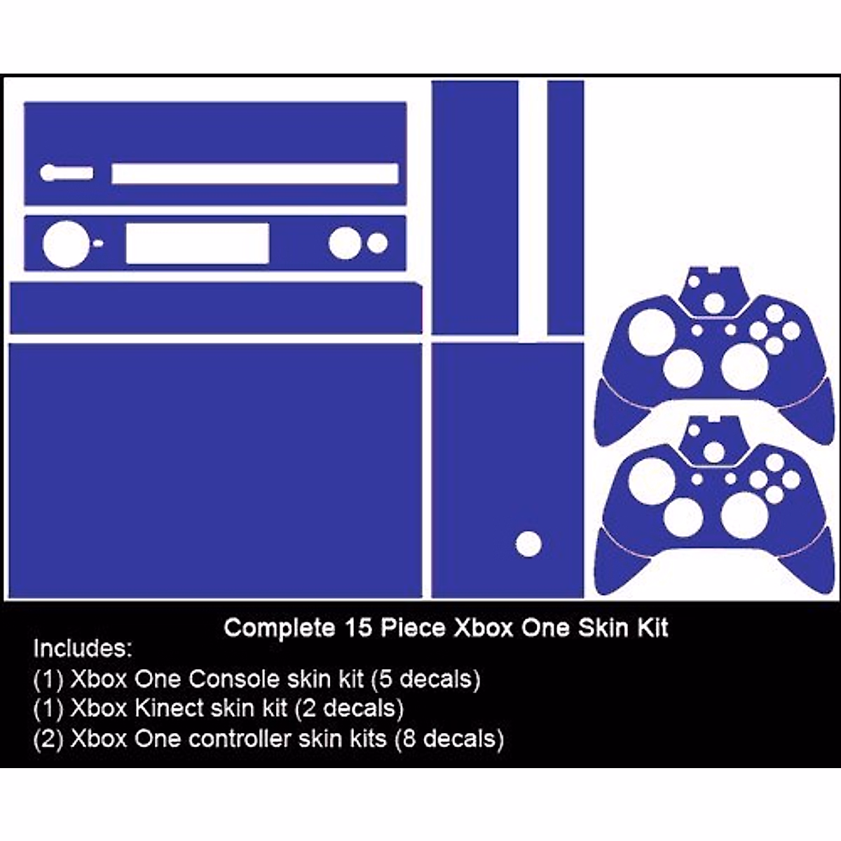 Matte Black - Vinyl Decal Mod Skin Kit by System Skins - Compatible with Microsoft Xbox One (XB1)