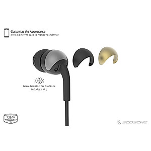 Scosche IDR301L Wired Earbuds for Apple Lightning Devices with Built-in Microphone and Remote, Black