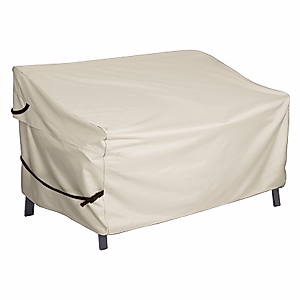 Porch Shield Waterproof Outdoor Bench Sofa Cover – Patio 2 Seater Loveseat Cover 56W x 31D x 33H inch, Beige