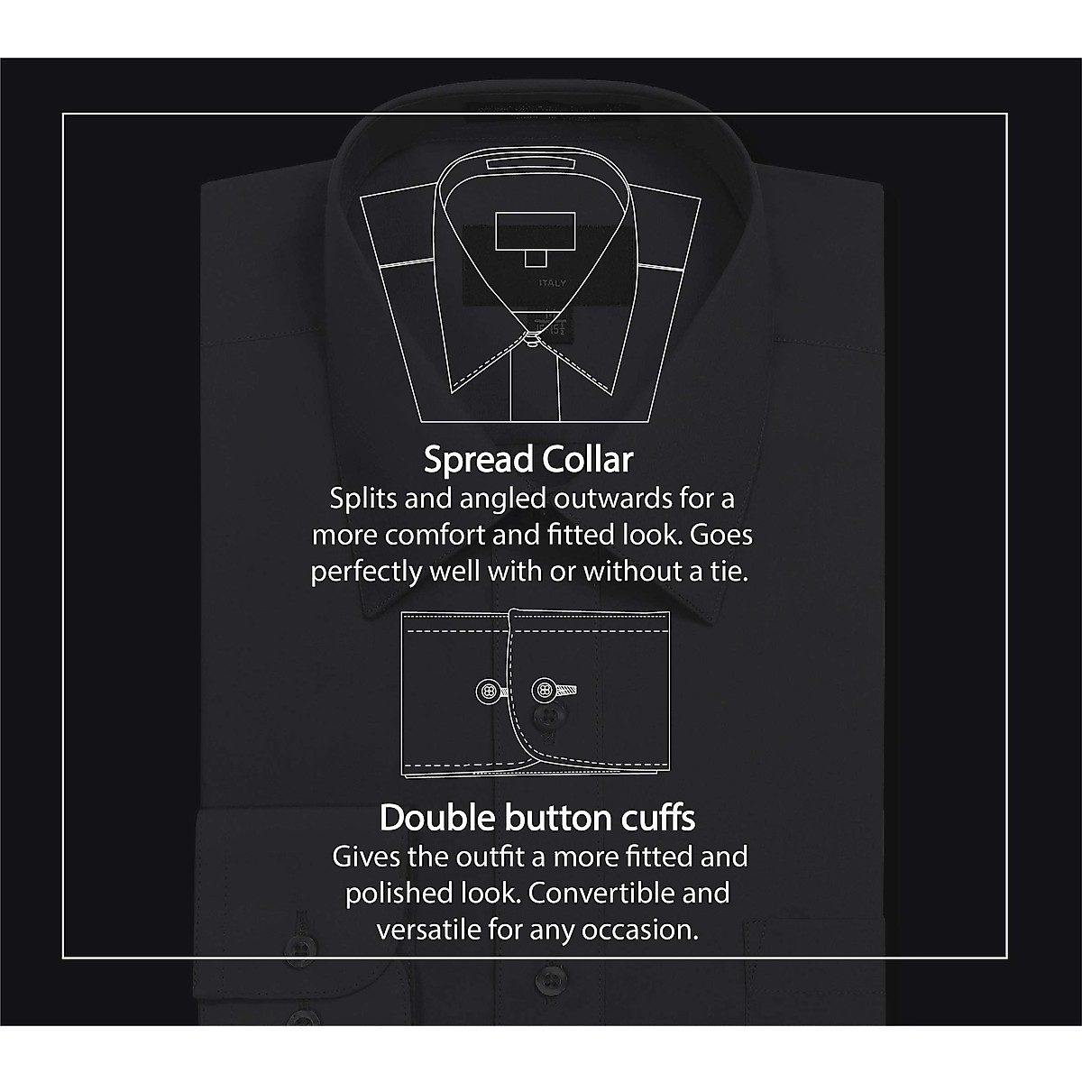 Allsense Men's Regular-Fit Long-Sleeve Dress Shirt, Red, 4X-Large