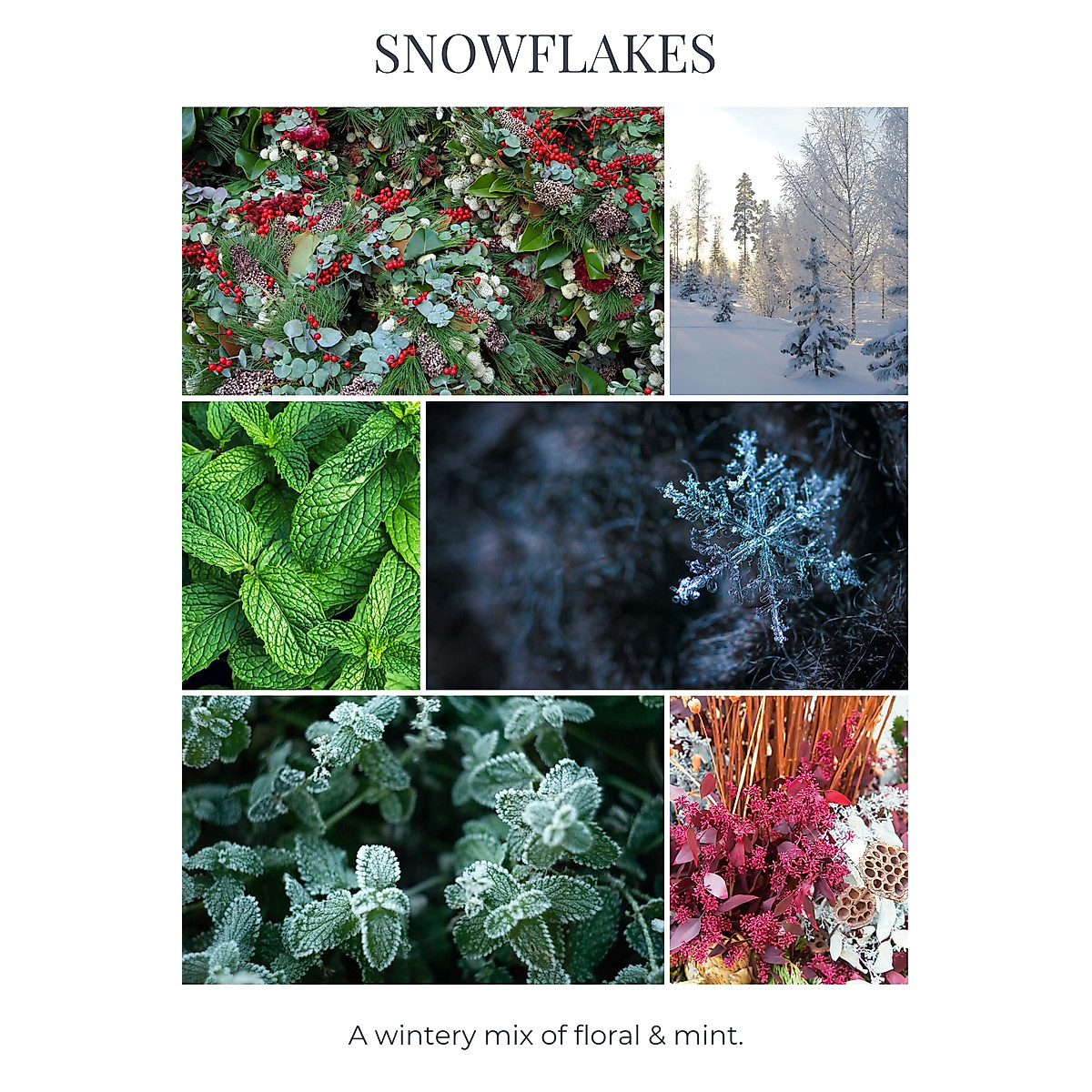 Eco Candle Co. Tea Light Candles, Snowflakes, 10-Pack - Scents of Winter, Flowers, & Mint - Recyclable, 100% Soy Wax, No Lead, Hand Poured, Made from Midwest Grown Soybeans, .6 oz. Each