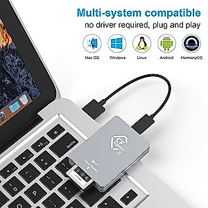 CFexpress Type B/SD Dual Slot Card Reader USB C, USB 3.2 Gen 2 10Gpbs, Compatible with CFexpress Type B Card/SD Memory Card, Aluminum CFexpress Card Adapter with USB C to USB C/USB A Cable