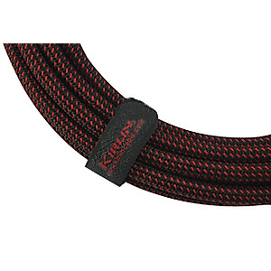 KIRLIN Cable IWB-202BFGL-10/BR 10-Feet Premium Plus Instrument Cable, Black/Red Woven Jacket