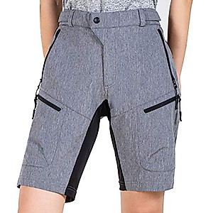 Cycorld Women's-Mountain-Bike-Shorts Baggy-Fashion-Breathable with Zip Pockets（Grey,Small）
