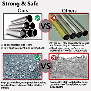 Grobeybees Baby Playpen for Toddler and Babies, Baby Playard, Indoor & Outdoor Kids Activity Center with Anti-Slip Base, Play Yard with Soft Breathable Mesh, Baby Fence Play Area(Grey)