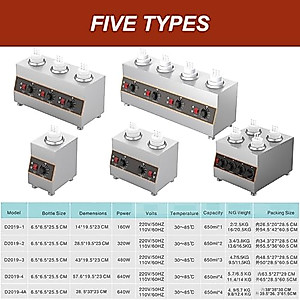 Commercial Stainless Steel Sauce Warmer, Independent Control Panel,30-85°C Temperature Adjustable, for Caramel/Curry/Butter Sauces,2Grid-110V