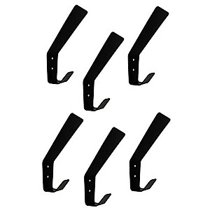 Tetra-Teknica 6 Pack Home Essentials Metal Wall Hook, Matte Black