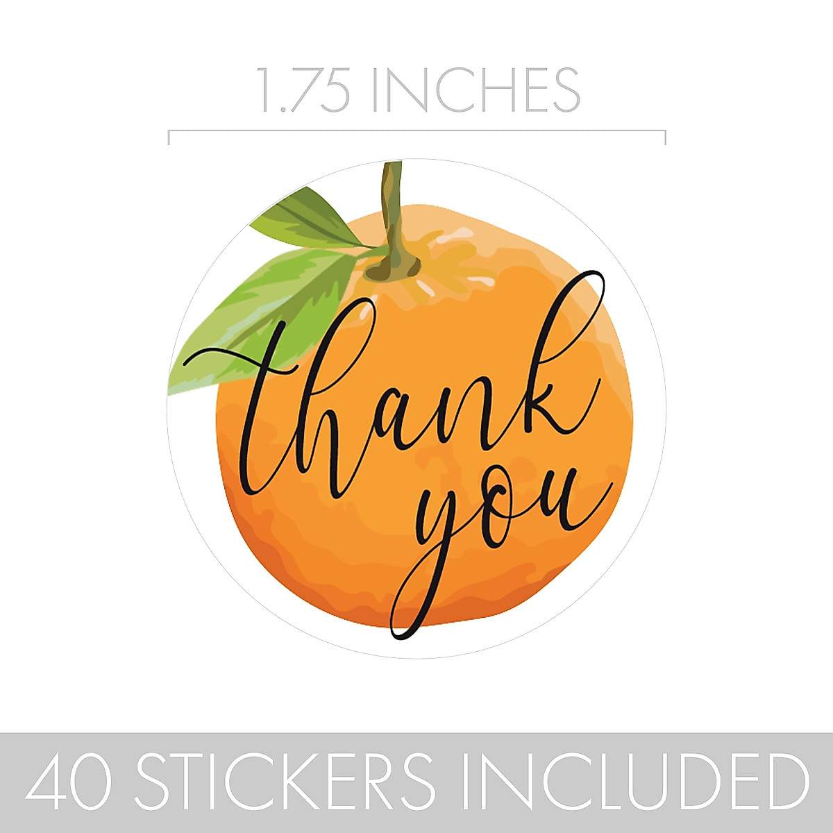 Orange Little Cutie Baby Shower Thank You Stickers, Party Favor Bag Stickers - 40 Count