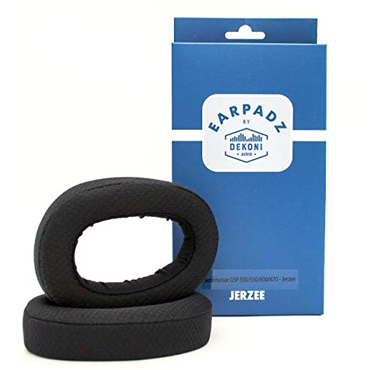 Earpadz Replacement for Sennheiser GSP 500, 550, 600 Headphones Ear Pads, Soft Knit Headphone Cushions (Jerzee, Black, 1 Pair)