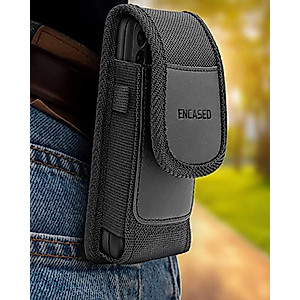 Encased 2-in-1 Belt Pouch with Rugged Case for Samsung Galaxy S22 Ultra - Shockproof Cover with Ballistic Nylon Phone Holster Clip (S22-ULTRA)