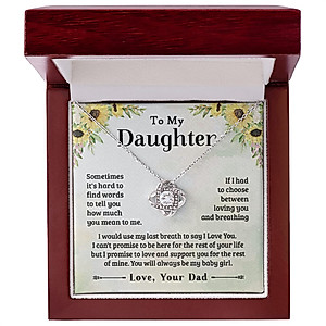 Father to Daughter Gifts from Dad Necklace, Necklace for Dad, My Daddy On Birthday, Mothers Day, Includes Message Card Style 2 (DS-5419683)