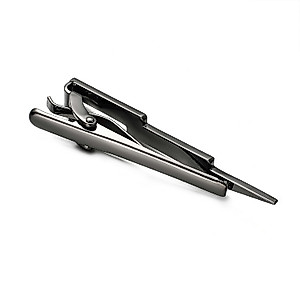 Yoursfs Lightning Bolt Tie Clip For Men Novelty Tie Clasp Bar Warrior Fashion Stainless Steel Black Cool tie Clips