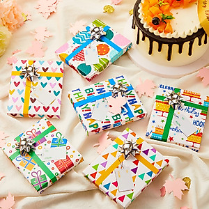 12 Pieces Gift Card Box Happy Birthday Present Card Holder Birthday Card Gift Box with 12 Pieces Wrapping Bows Mini Favor Boxes for Holiday Birthday Party