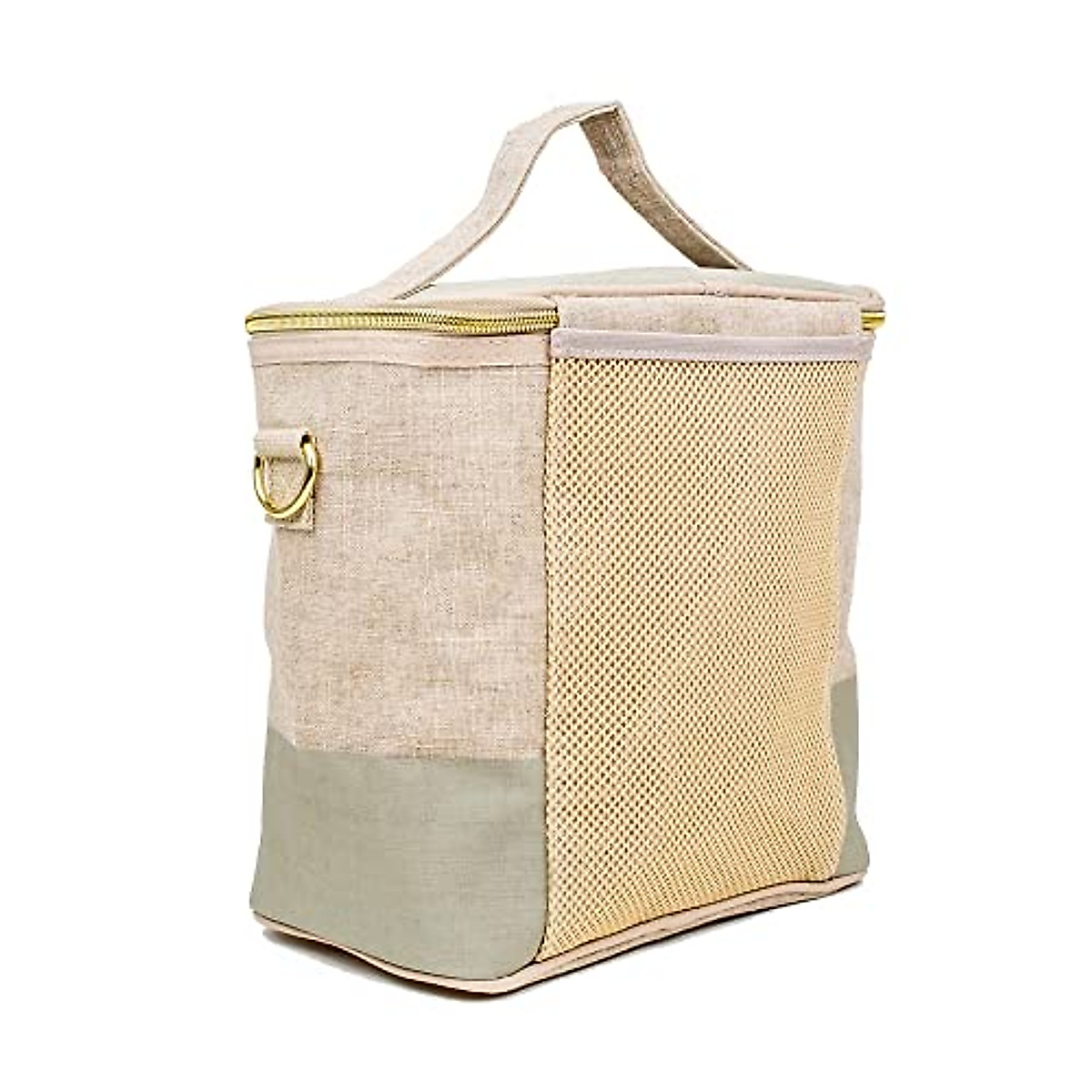 SoYoung Lunch Poche - Adult Lunch, Raw Linen, Eco-Friendly, Modern and Easy to Clean - Linen-Cement