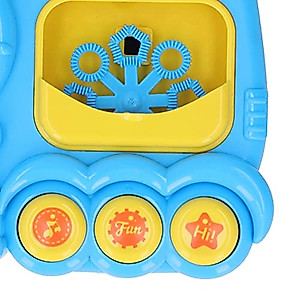 Automatic Bubble Blower Battery Operated Bubble Machine Bubble Maker Bubble Machine Electric Bubble Maker 8 Holes Automatic Bubble Blower Bubble Machine with Light Music for Indoor (Blue)
