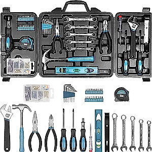 Tool Kit, Household Hand Tool Set, WESCO 144pcs Home Tool Kit with Portable Storage Case, Electrician Hand Tools Kit for Home