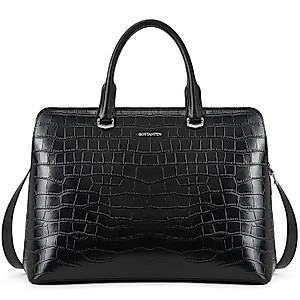 BOSTANTEN Backpack Purse for Women and Briefcase for Women Leather Laptop Bag Business Work Tote Stylish Black