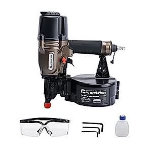 Carpenter Air Tools CCN65Z 0 Degree 1-1/2″ to 2-1/2″ Pneumatic Coil Siding Nailer with Tool-less Depth Adjustment, Drives plastic collated nails.