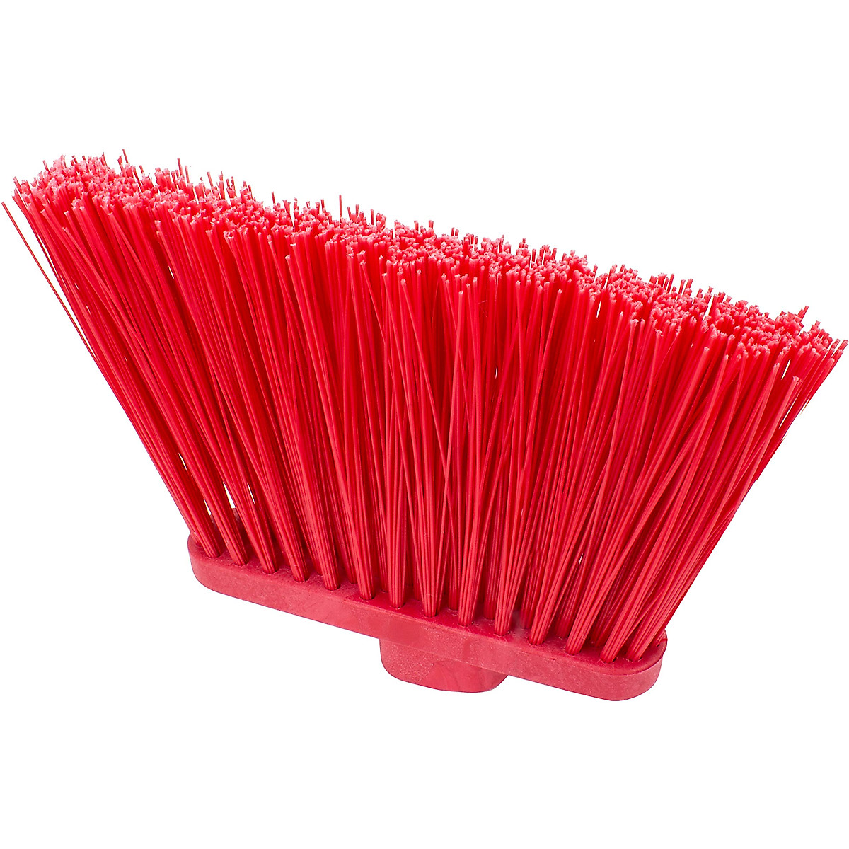 SPARTA Plastic Broom Head, Angled, Un-Flagged for Large Debris Indoor, Outdoor, Home, Restaurant, Lobby, Office, 12 Inches, Red