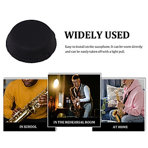 1 PC Sax Horn Hat Saxophone Cover Saxophone Muffler Cover Alto Sax Practice Mute Music Instrument Cover Saxophone Horn Hat Cover for Saxophone Black Fleece Trumpet Cap
