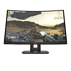 HP X24c Gaming Monitor | 1500R Curved Gaming Monitor in FHD Resolution with 144Hz Refresh Rate and AMD FreeSync Premium | (9EK40AA) Black