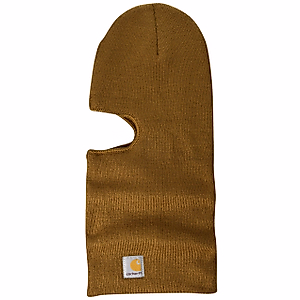 Carhartt mens Knit Insulated Face Mask Cold Weather Hat, Carhartt Brown, One Size US