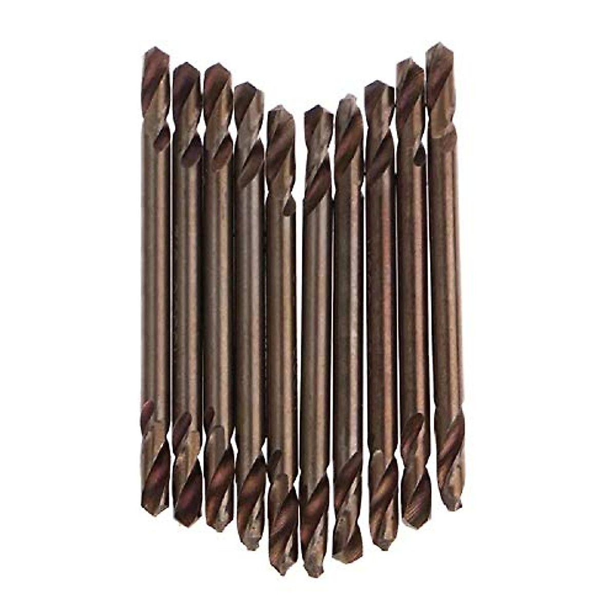 Bestol 10pcs/set Practical Steel M35 Cobalt Twist Drill Bit 1/8" 11/64" 13/64" Double Ended Cobalt M35 Drill Bit Set Wood Metal Drilling (3.2mm(1/8") Double Ended)