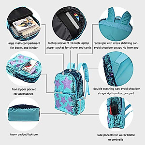 Le Vasty Sequin School Backpack for Girls Boys Kids Cute Kindergarten Elementary Book Bag Bookbag Glitter Sparkly Back Pack One_Size