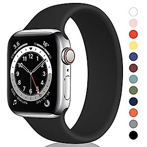 Unnite Stretchy Solo Loop Bands Compatible for Apple Watch Band 38mm 40mm 41mm 42mm 44mm 45mm, Silicone Sports Band Elastic Replacement Wristband for iWatch Series SE/8/7/6/5/4/3/2/1 Women Men