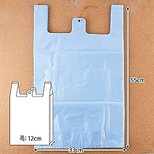 Muellery Skyblue Plain Plastic Bags 200 PCS for Home Kitchen Supermarkets Grocery Bags 13x22 inch, 33x55 cm TPAK21101
