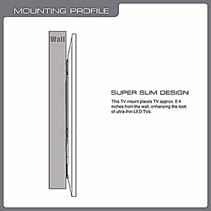 QualGear QG-TM-002-BLK 37-Inch to 70-Inch Universal Ultra Slim Low Profile Fixed Wall Mount LED TVs, Black